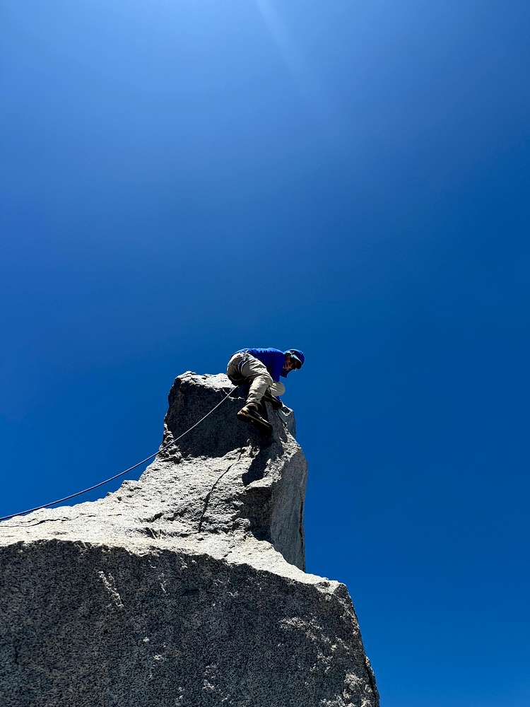 Dow soloing the Milk Bottle (summit block) on Starlight Peak : Photos ...