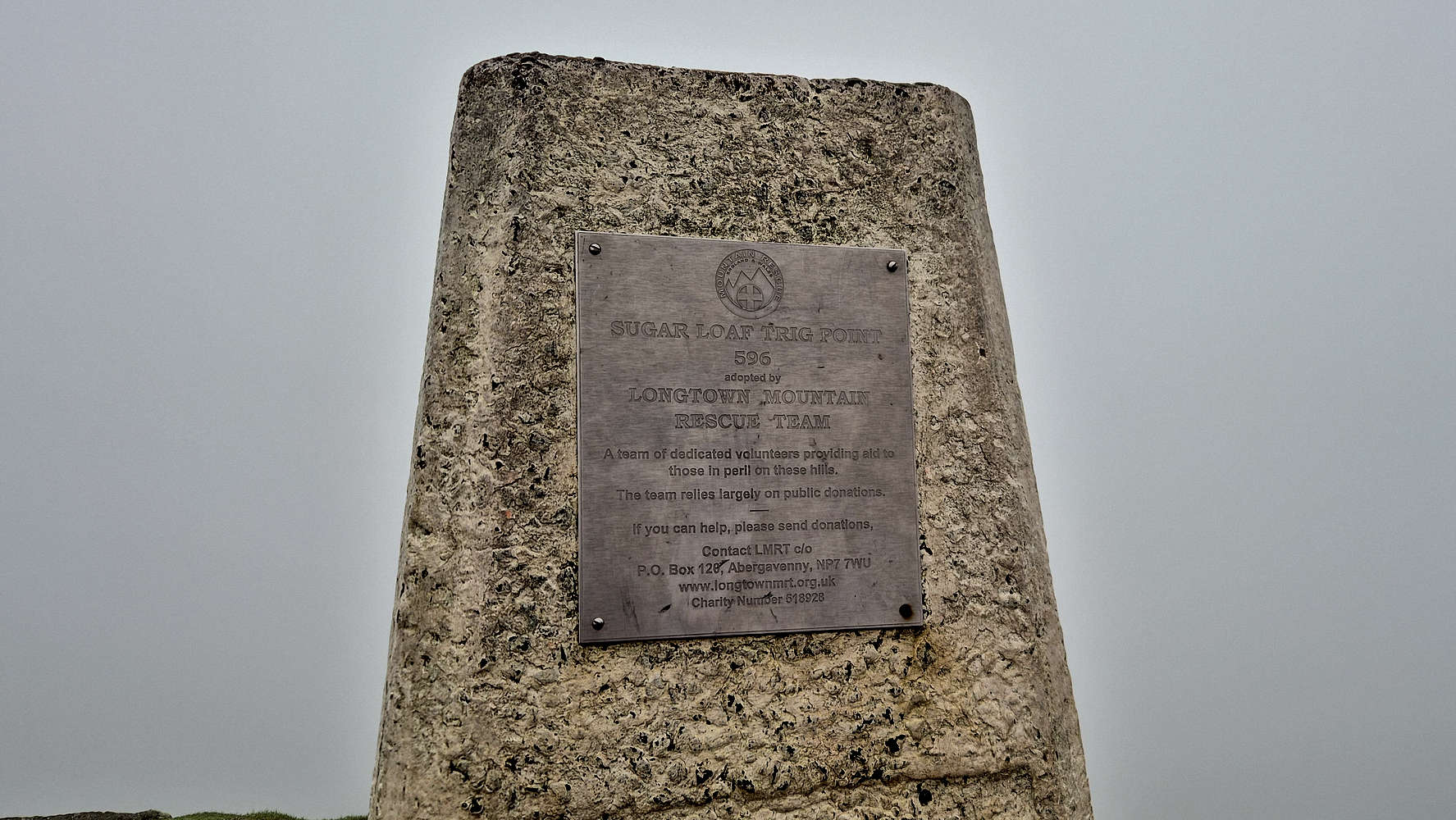 Longtown MRT Plaque on the Sugar Loaf (596m) trig. point. : Photos ...