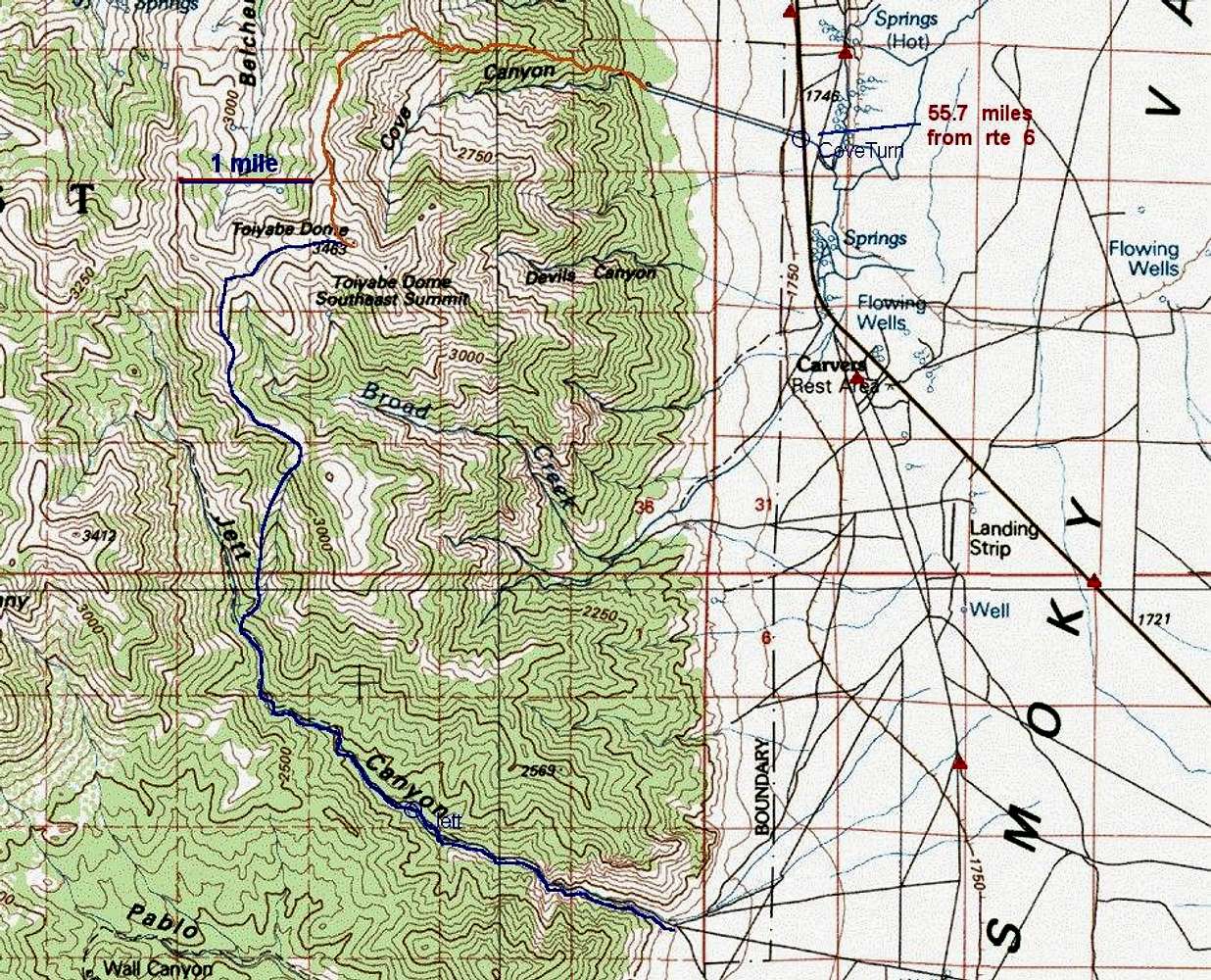 100k topo map of two routes : Photos, Diagrams & Topos : SummitPost