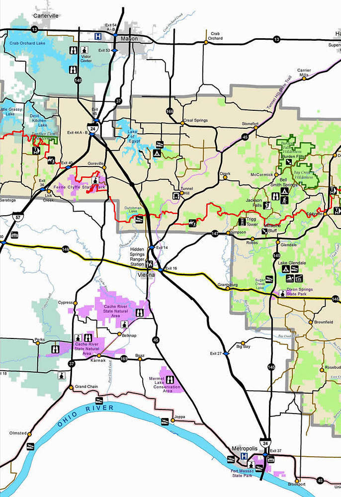 Map of Central Shawnee Nat'l Forest : Photos, Diagrams & Topos : SummitPost