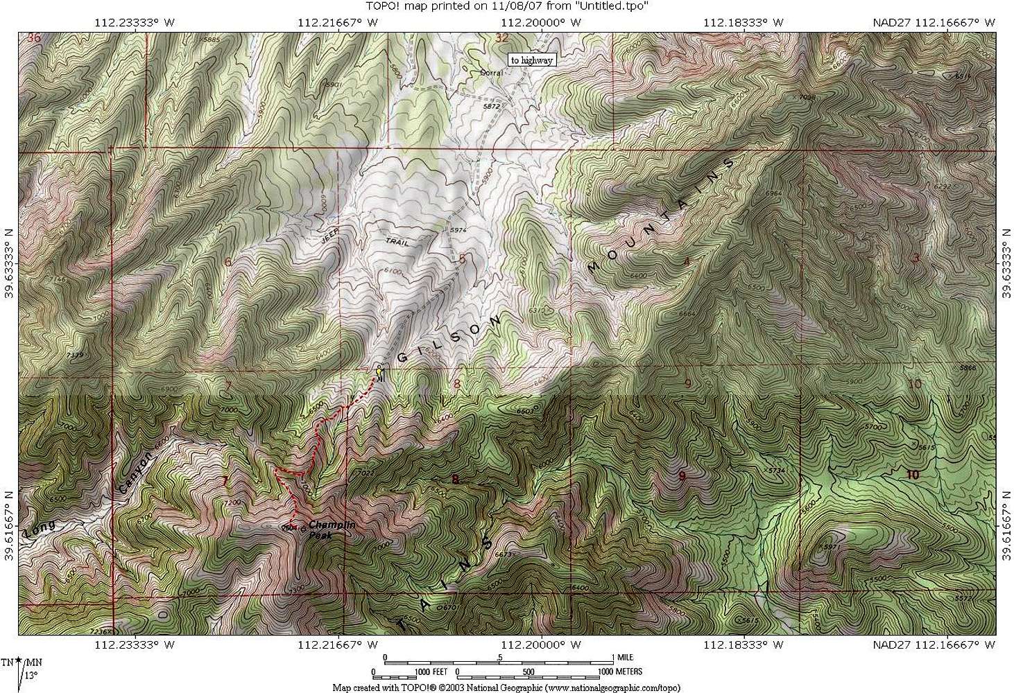 Champlin Peak route map : Photos, Diagrams & Topos : SummitPost