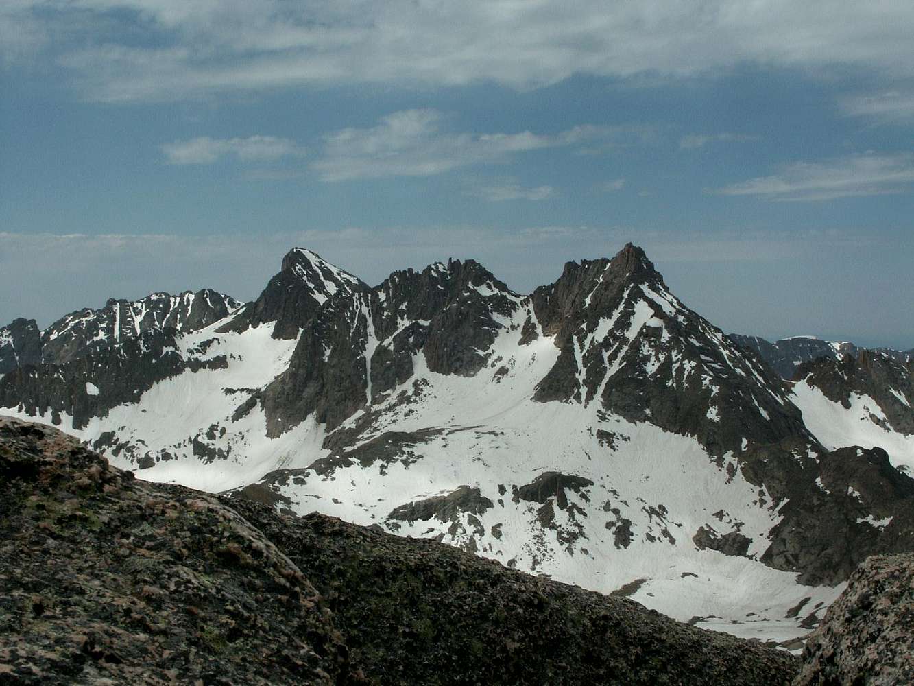 Sunlight Spire flanked by Windom Peak and Sunlight Peak : Photos ...