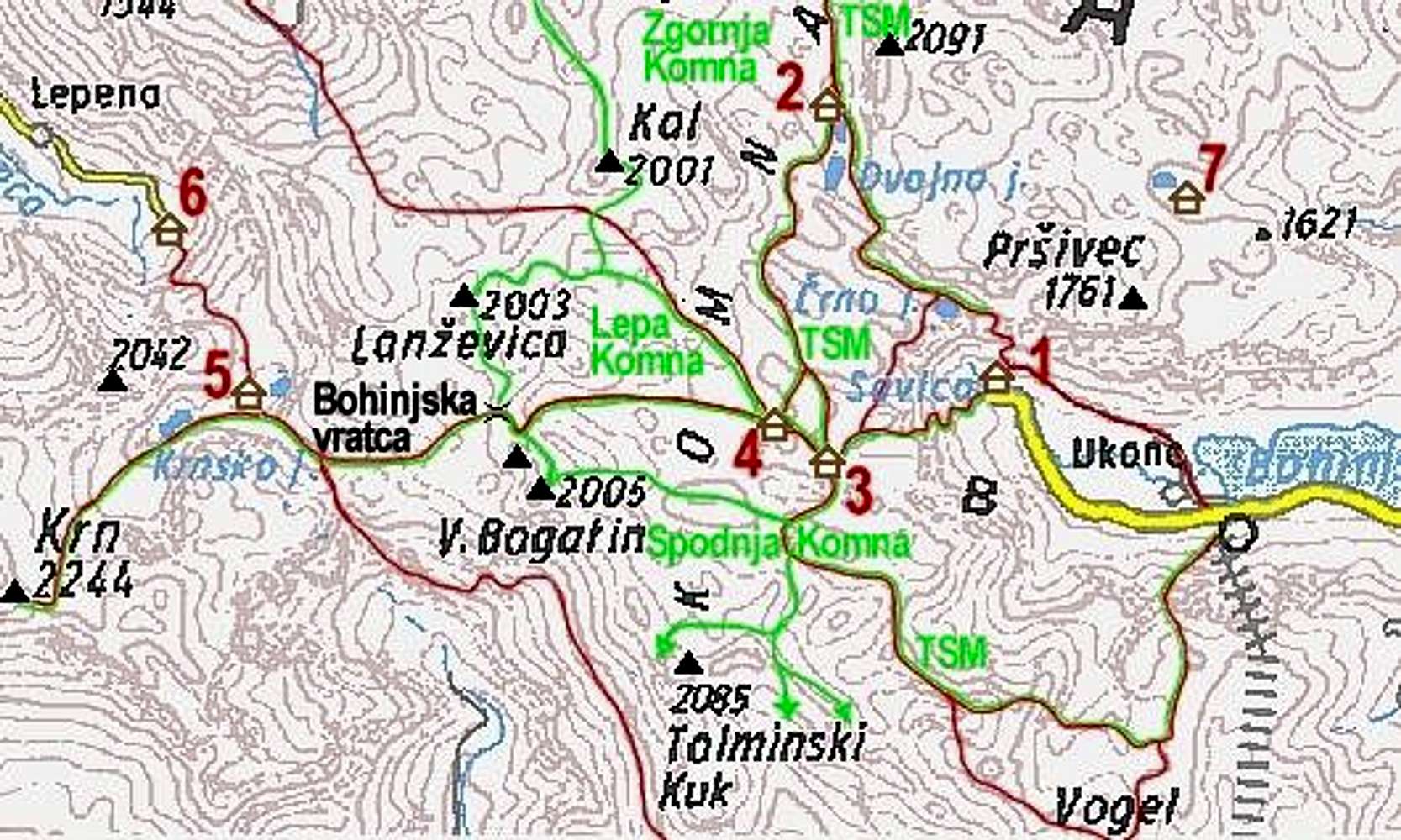A self-made map of Komna... : Photos, Diagrams & Topos : SummitPost