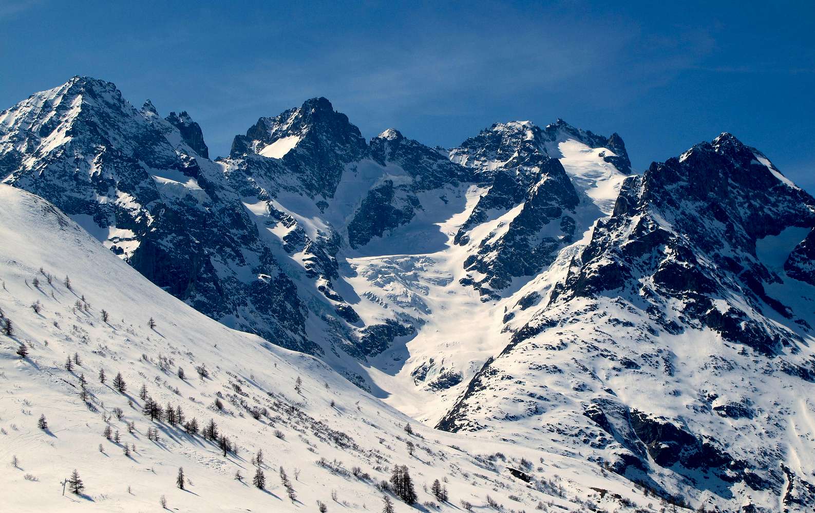 La Meije, north face, from Col du Lautaret - French Alps - March 26th ...