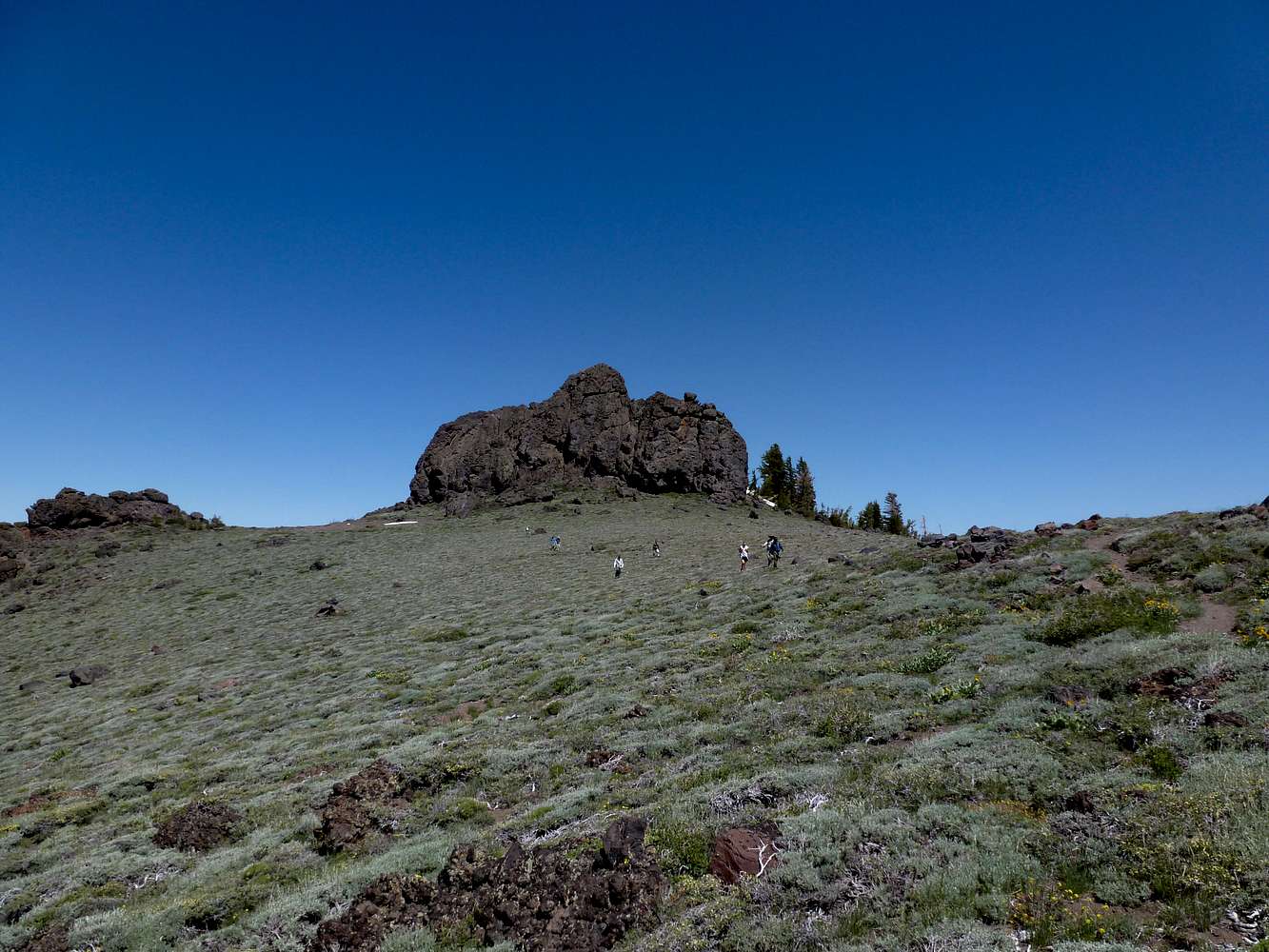 Heading down the saddle between Martin Point and Thunder Mountain ...