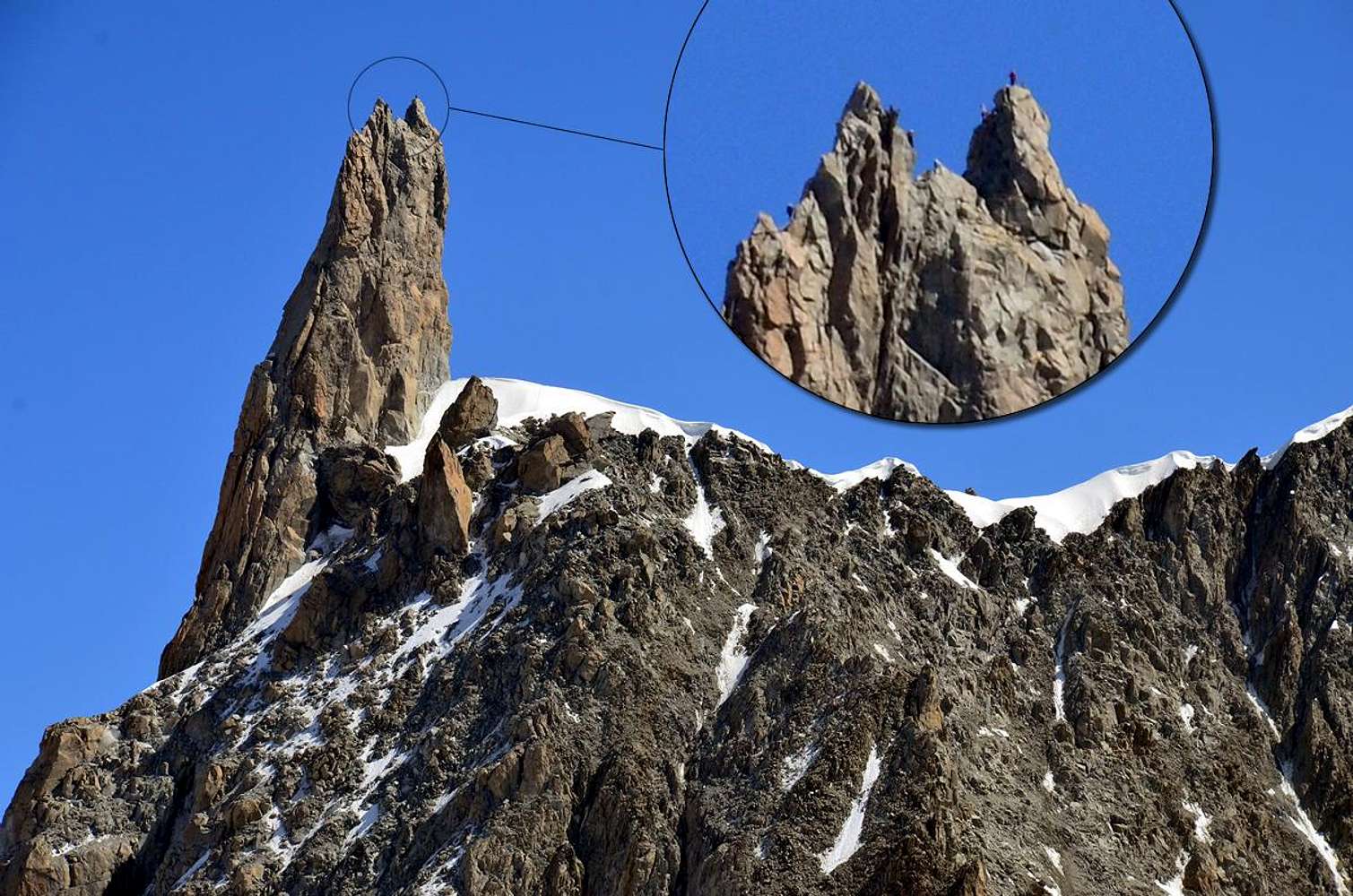 Climbers on the top of Dent du Geant : Photos, Diagrams & Topos ...