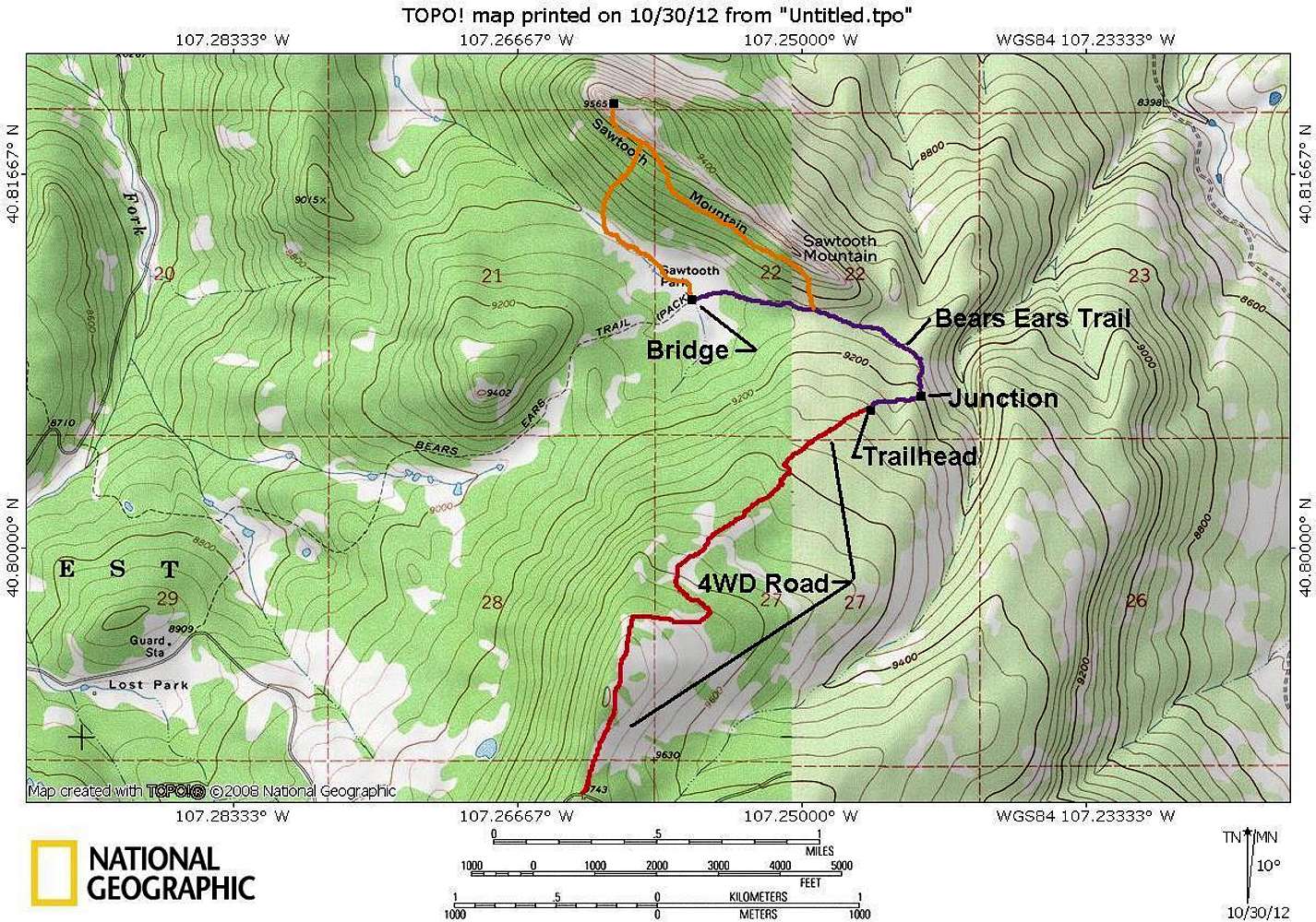 Sawtooth Mountain Map : Photos, Diagrams & Topos : SummitPost