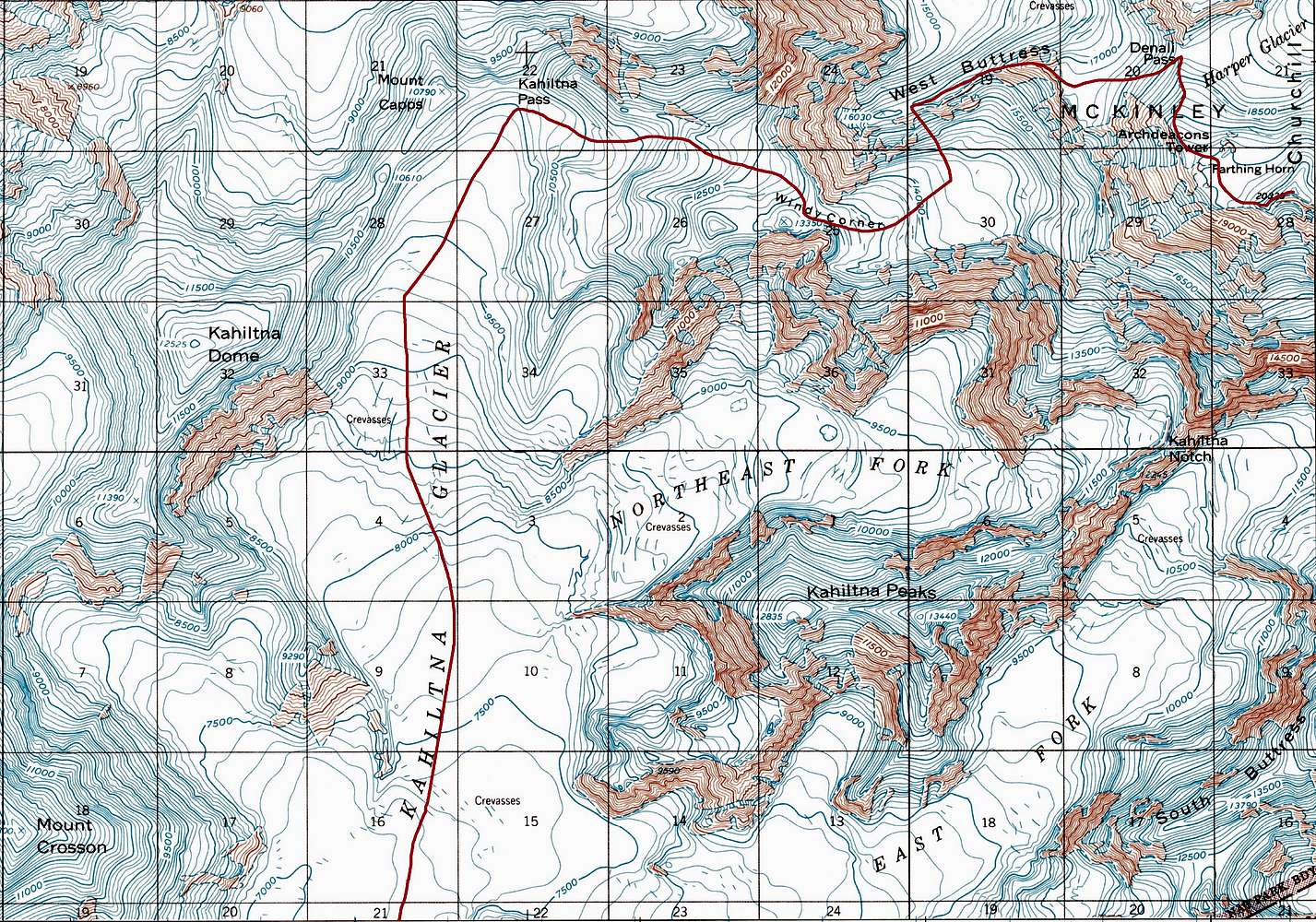 West Buttress Route Map : Photos, Diagrams & Topos : SummitPost