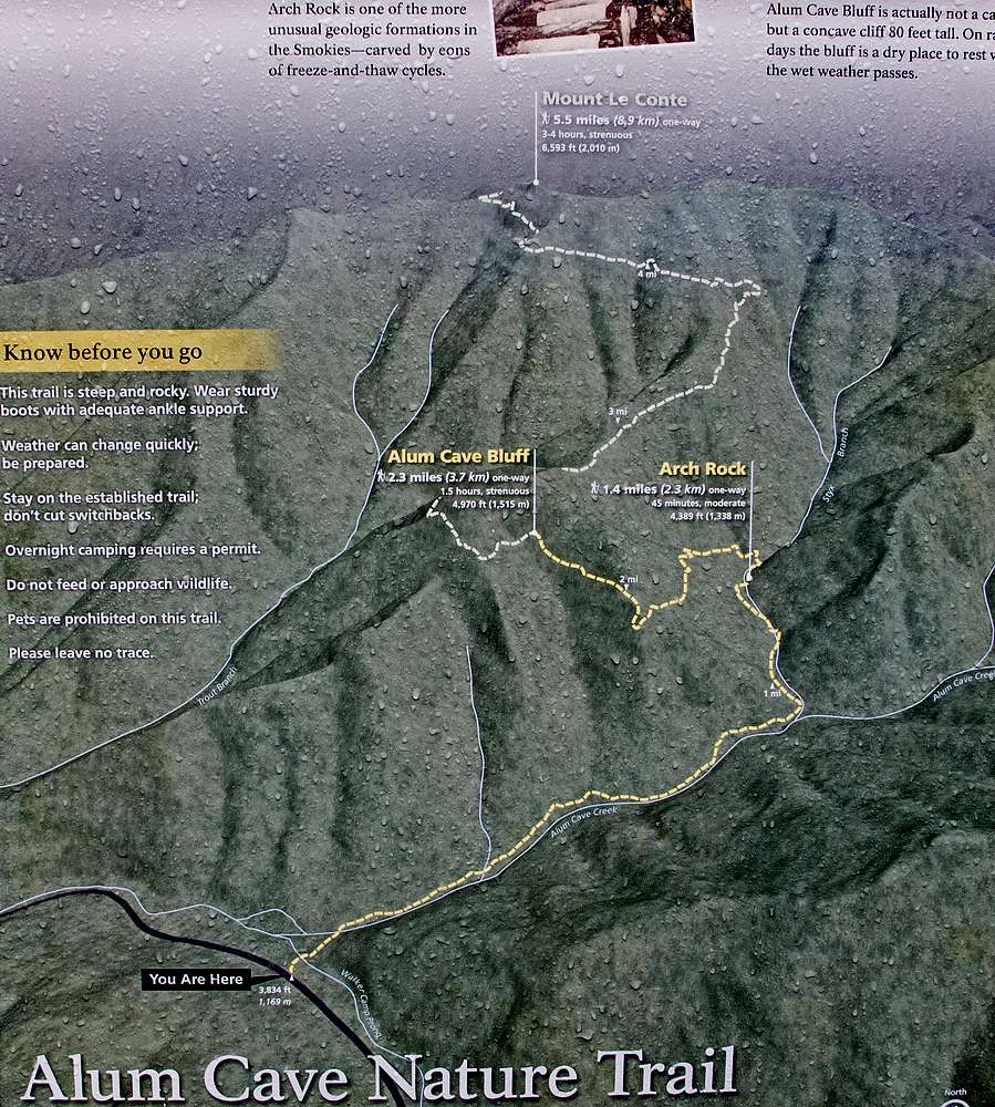 Alum Cave Trail Map : Photos, Diagrams & Topos : SummitPost