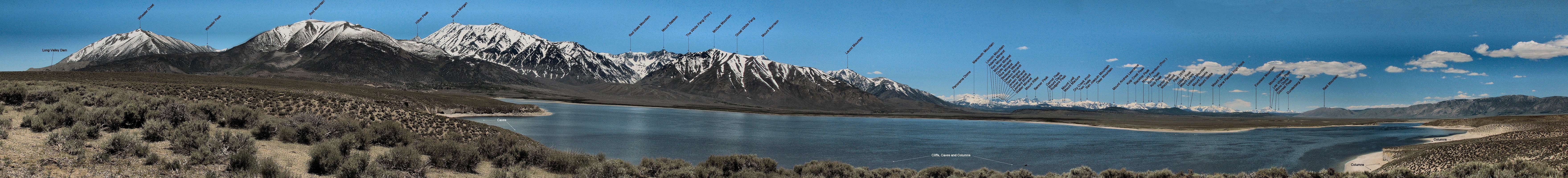 Labeled Sierra Skyline from East Shore of Crowley Lake : Photos ...