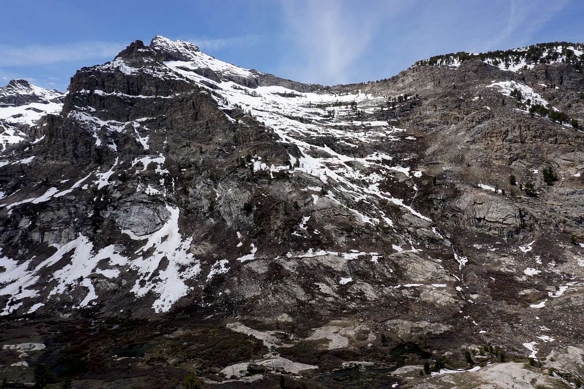 Mount Gilbert massif as seen from base of exit route from Ruby Spire ...