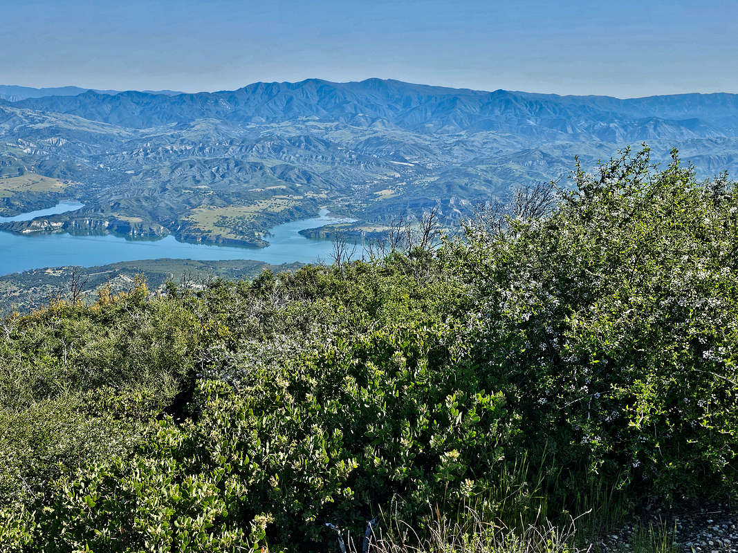 Lake Cachuma and San Rafael Mountain from the summit of Broadcast Peak ...