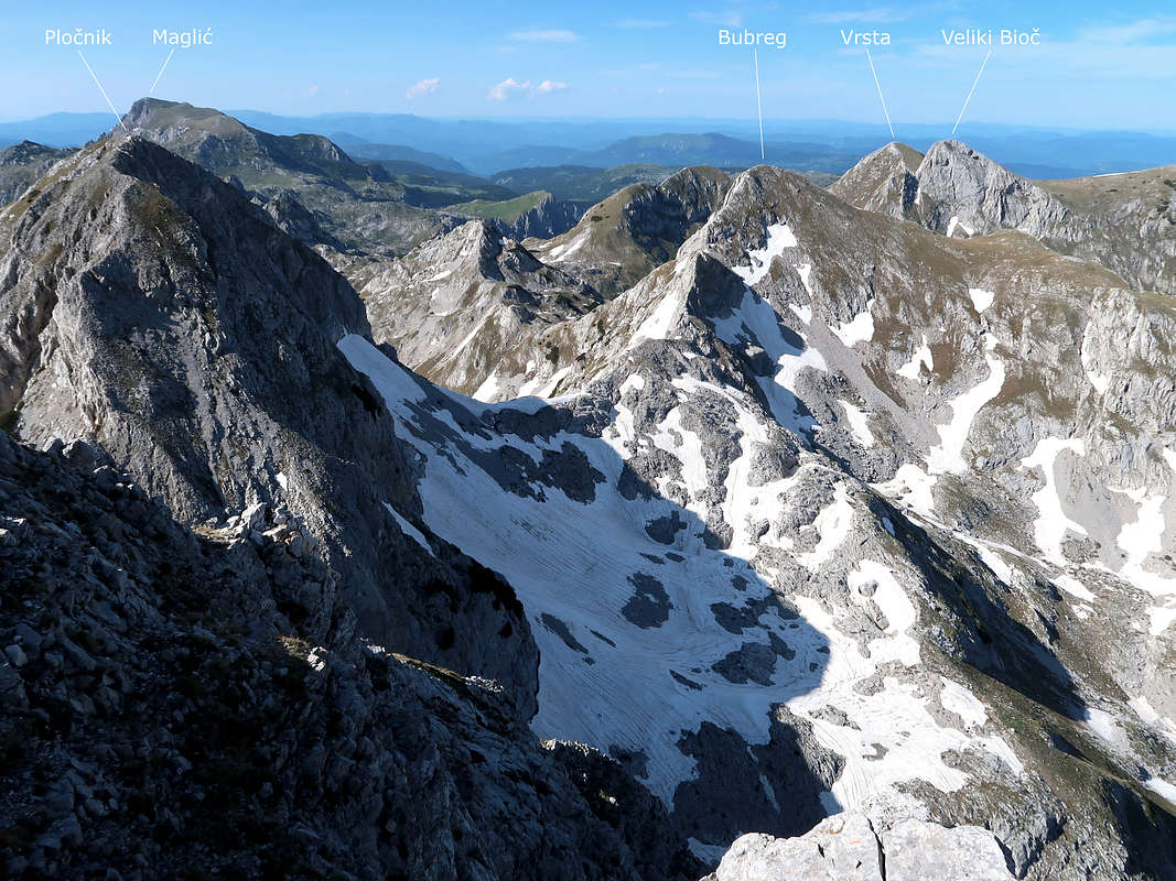 Veliki Vitao summit view N labelled : Photos, Diagrams & Topos : SummitPost