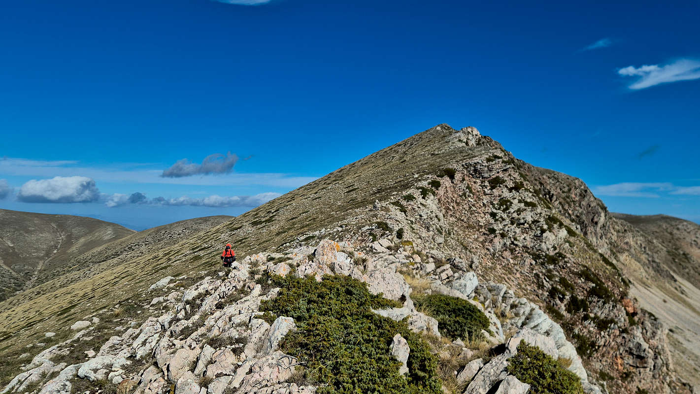 Descending to the upper plateau on Triggia (2,204m) SW Ridge : Photos ...