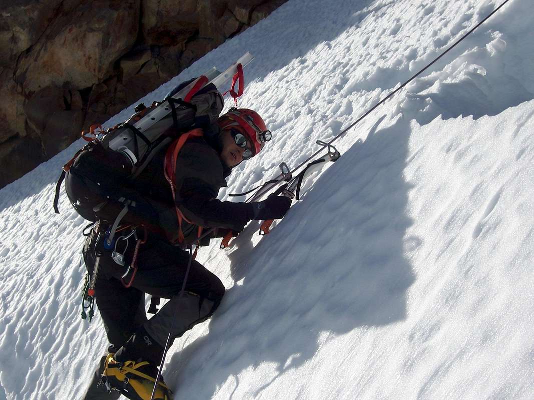 bagger crossing the schrund : Photos, Diagrams & Topos : SummitPost