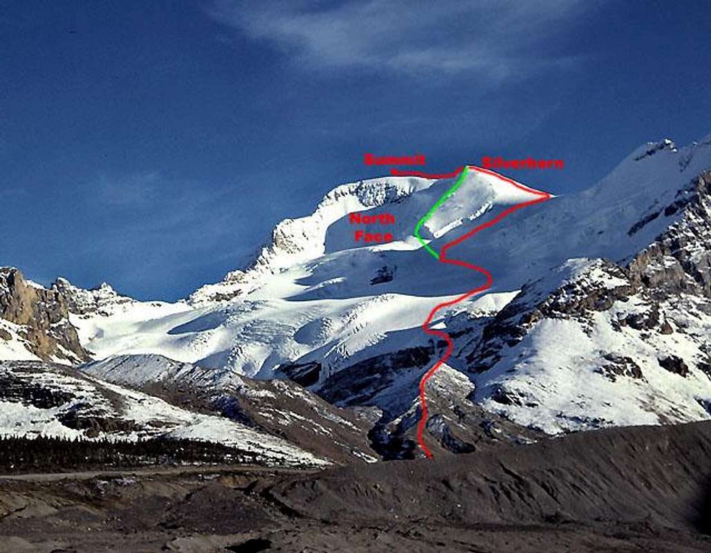 Mount Athabasca North Glacier & Silverhorn Routes : Photos, Diagrams ...