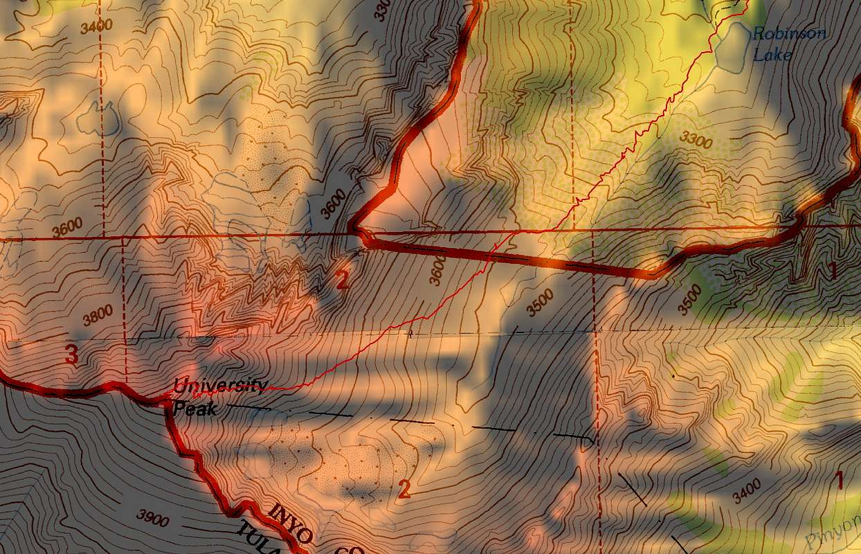 Topo Map of University Peak Descent Route : Photos, Diagrams & Topos ...