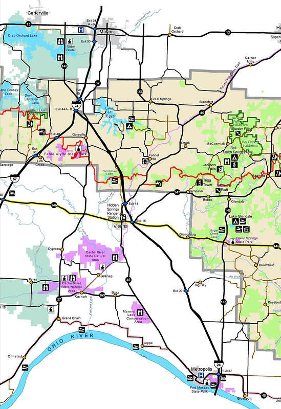 Map of Central Shawnee Nat'l Forest : Photos, Diagrams & Topos : SummitPost