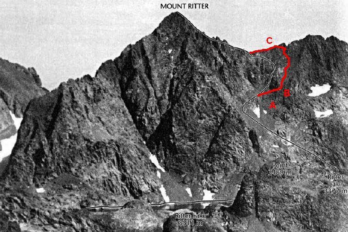 Mount Ritter, Corrected West Slope Route : Photos, Diagrams & Topos ...