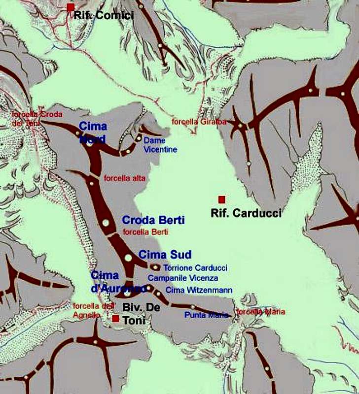 schematical map of the Croda... : Photos, Diagrams & Topos : SummitPost
