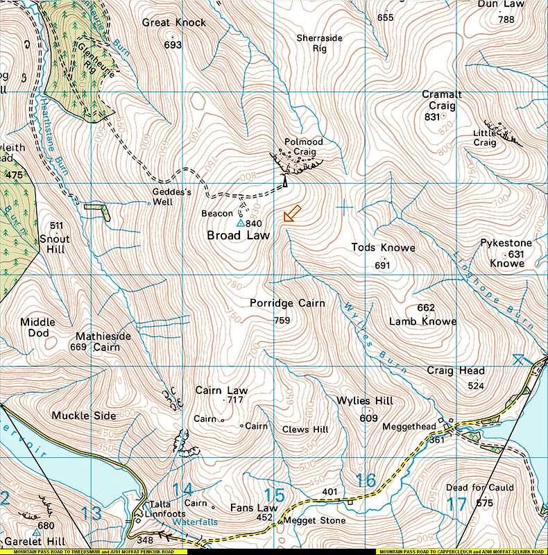 Broad Law detailed 1:50 000 map : Photos, Diagrams & Topos : SummitPost