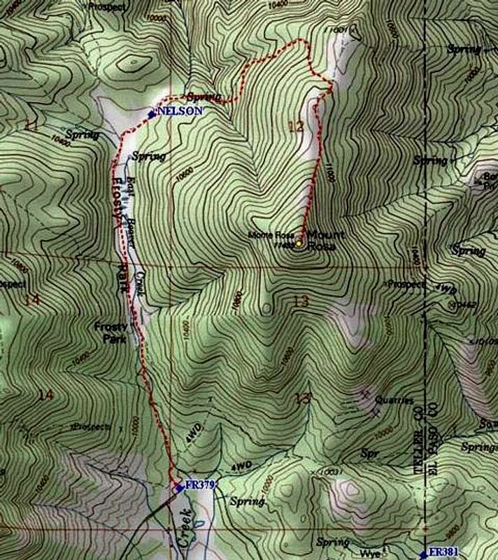 Topo map of route starting... : Photos, Diagrams & Topos : SummitPost