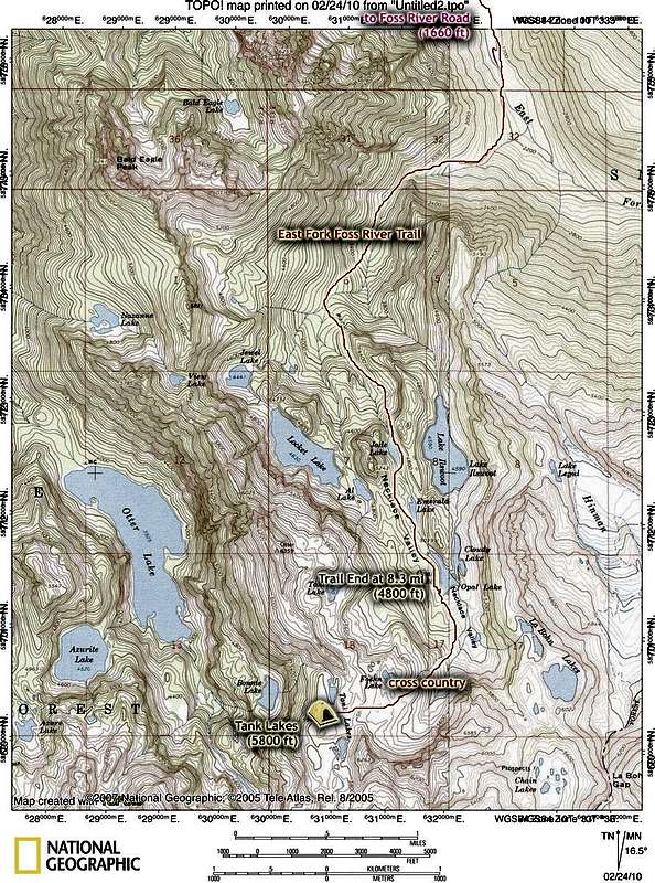 Approach map for Tank Lakes : Photos, Diagrams & Topos : SummitPost