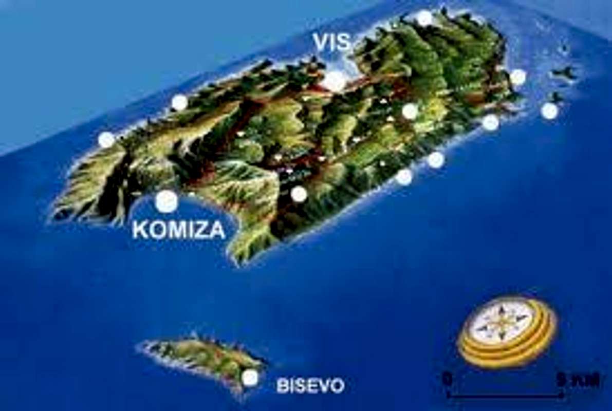 shematic map of island Vis : Photos, Diagrams & Topos : SummitPost