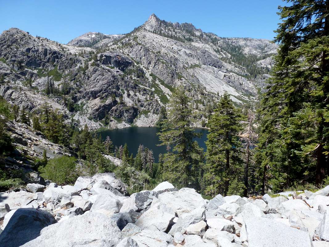 Eagle Lake Buttress seen on the way down to the Eagle Falls Trailhead ...