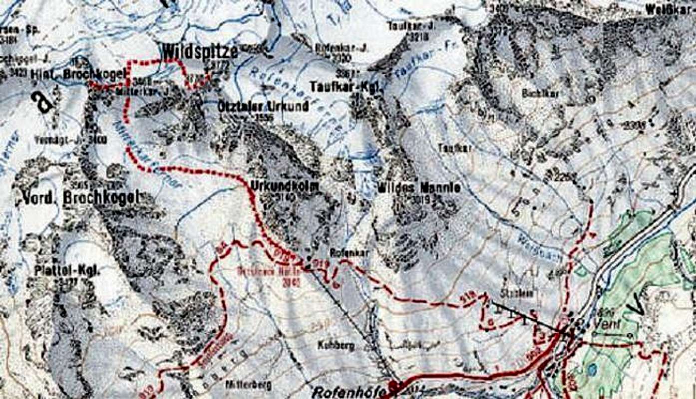 Wildspitze, map of the normal... : Photos, Diagrams & Topos : SummitPost