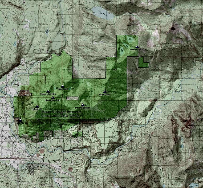 Mount Si Natural Resources Conservation Area Map : Photos, Diagrams ...
