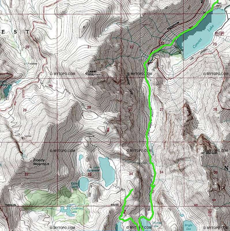 Route map up Peak 3,244m : Photos, Diagrams & Topos : SummitPost