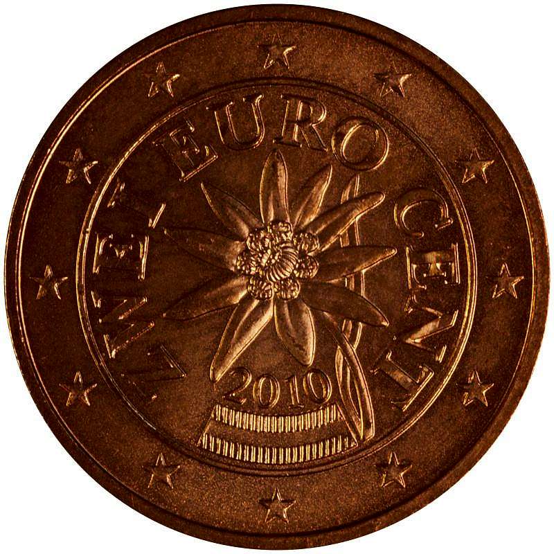 Edelweiss on 2 Euro-cents from Austria : Photos, Diagrams & Topos ...
