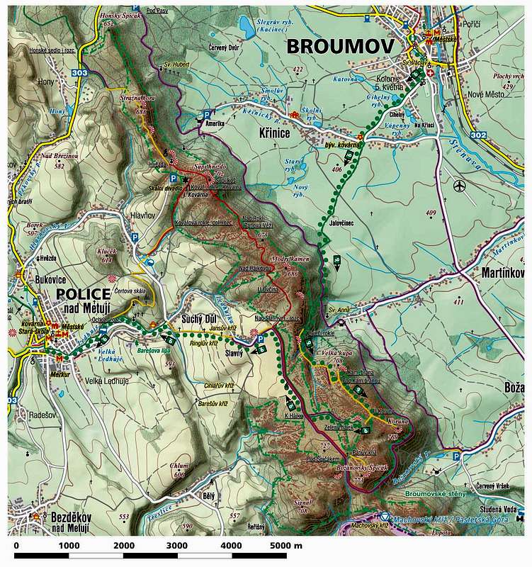 Map of Broumovské stěny : Photos, Diagrams & Topos : SummitPost