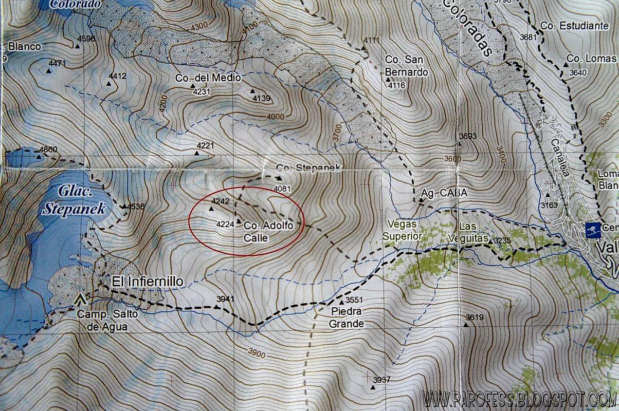 Map of Cordon Del Plata : Photos, Diagrams & Topos : SummitPost