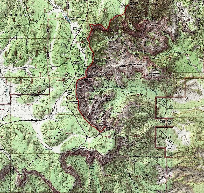 Map of Rim Trail : Photos, Diagrams & Topos : SummitPost