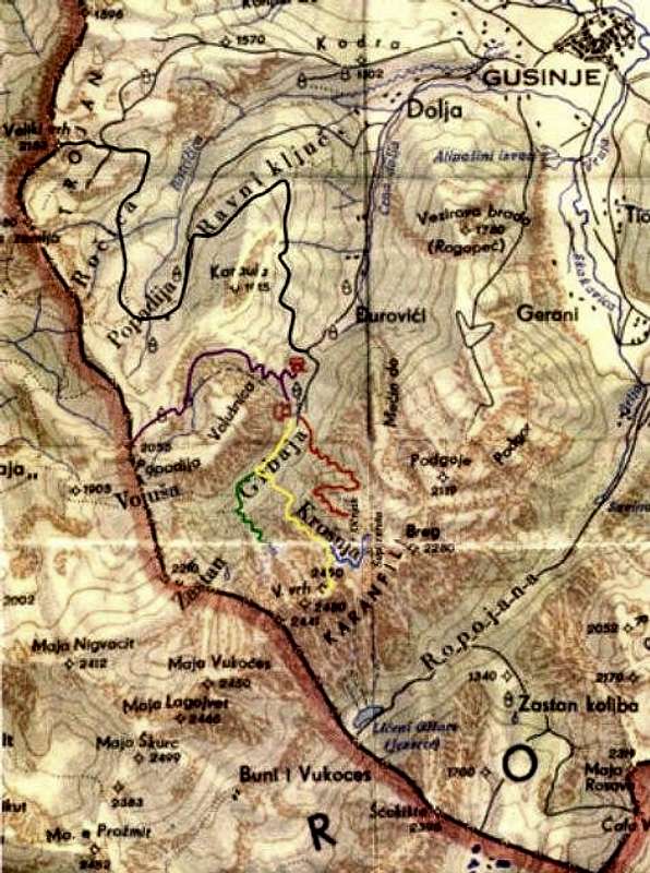 Map of Montenegrin part of... : Photos, Diagrams & Topos : SummitPost