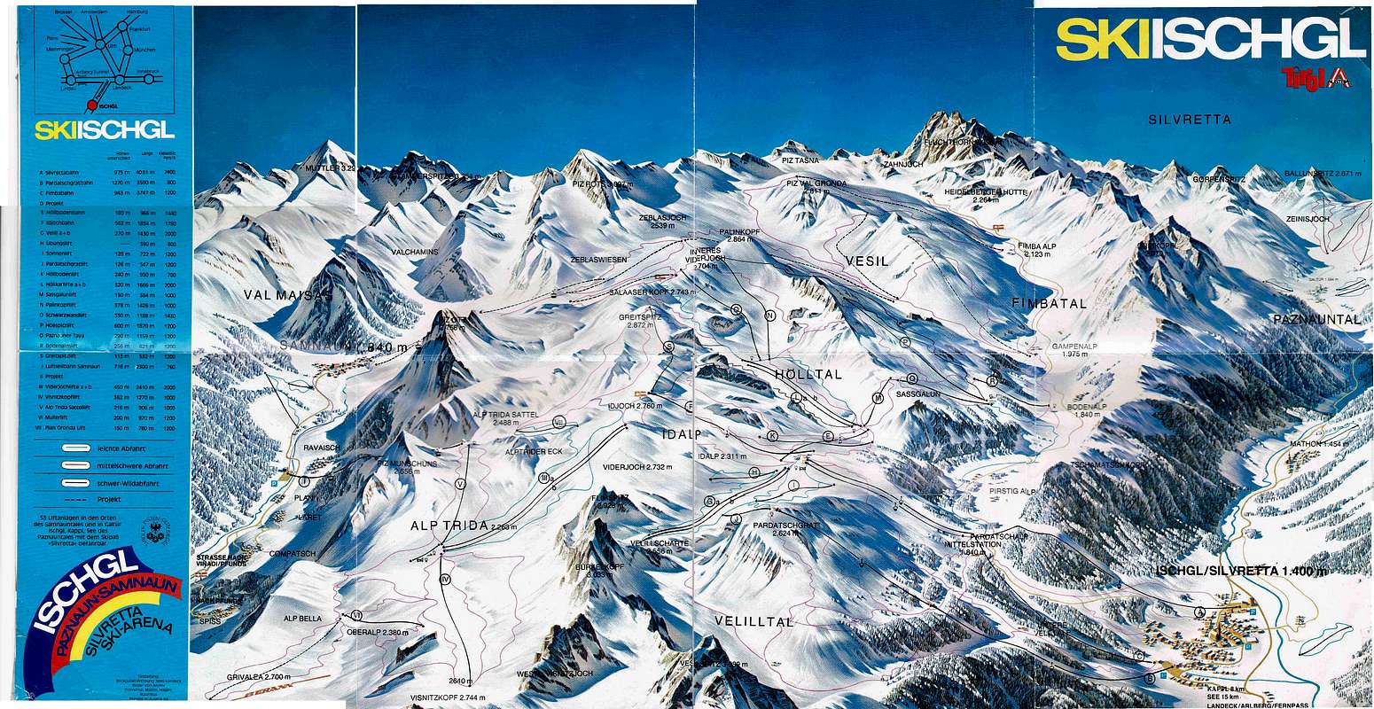 Ischgl Ski Map 1982: Piz Val Gronda plans : Photos, Diagrams & Topos ...