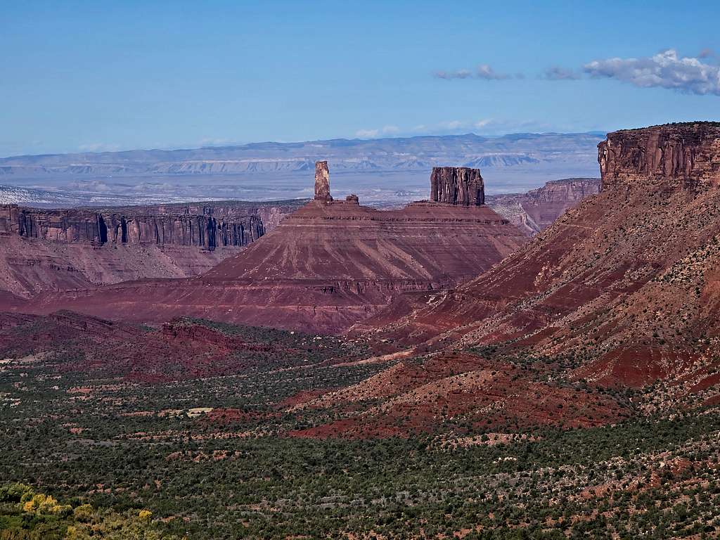 Castleton Tower and the Rectory as seen from the La Sal Loop road on ...