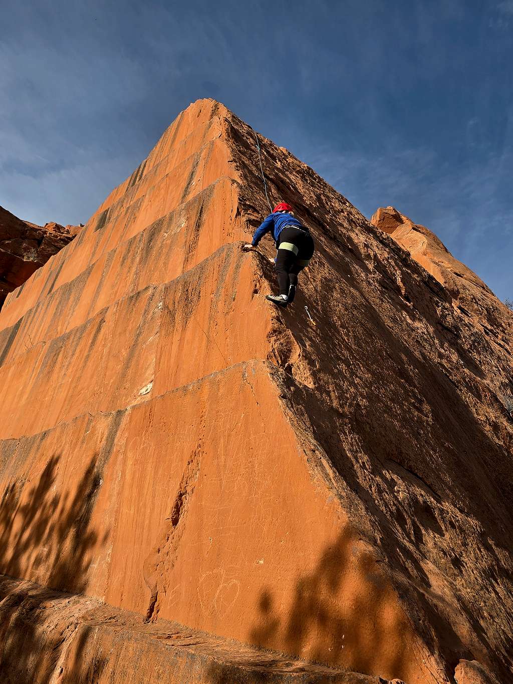 Climbing Old'n at Red Rock Canyon. The summit of The Whale is to the ...