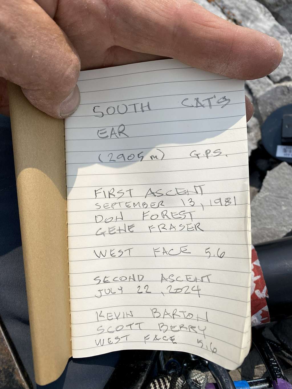 Summit register entry. : Photos, Diagrams & Topos : SummitPost