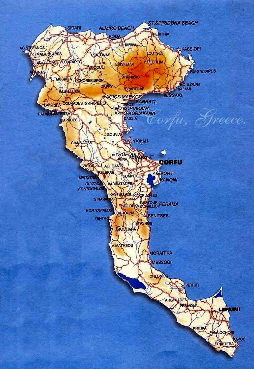 Corfu map : Photos, Diagrams & Topos : SummitPost