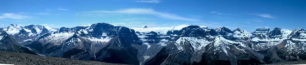 A panorama from Tangle Ridge in the Columbia Icefields - Jasper ...