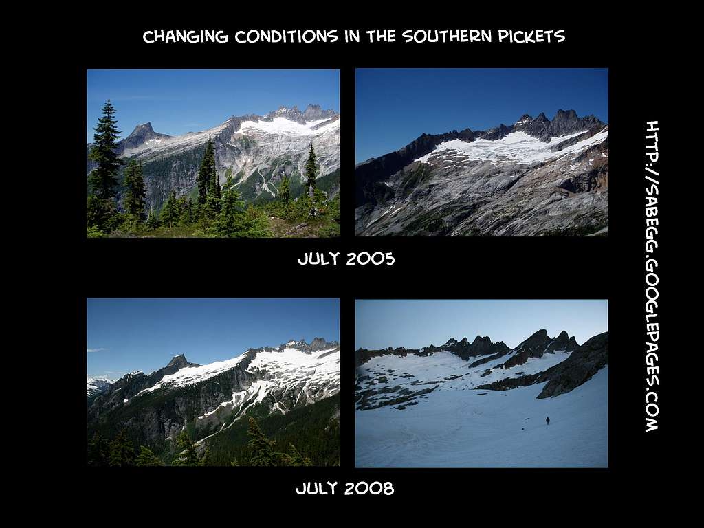 Interesting comparison of snow levels in the Pickets in 2005 (low snow ...